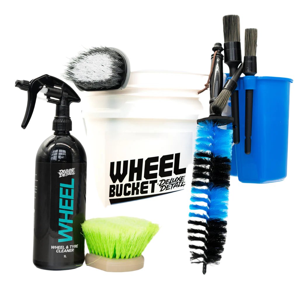 Deluxe Detail Wheel Cleaning Kit with Bucket and Brushes